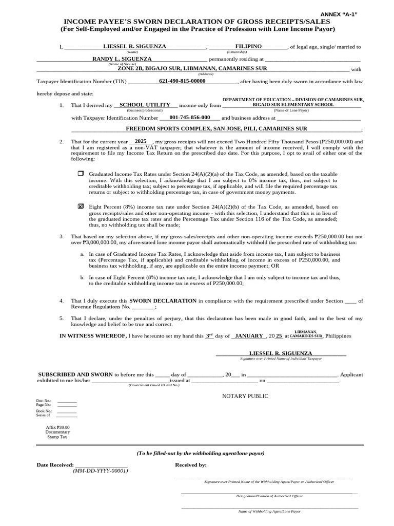 Annex-A-1-RR-11-2018 | PDF | Income Tax | Taxes