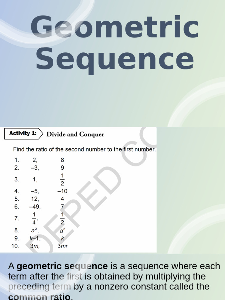 Geometric Sequence | PDF