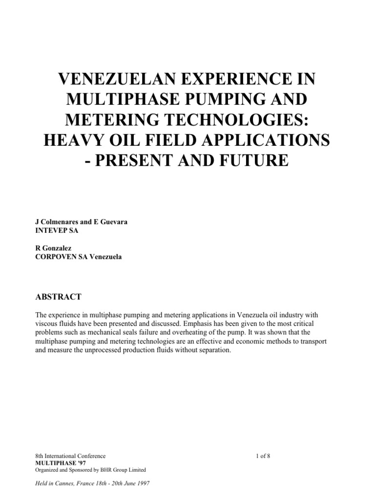 Agar Venezuelan MPFM Experience | PDF
