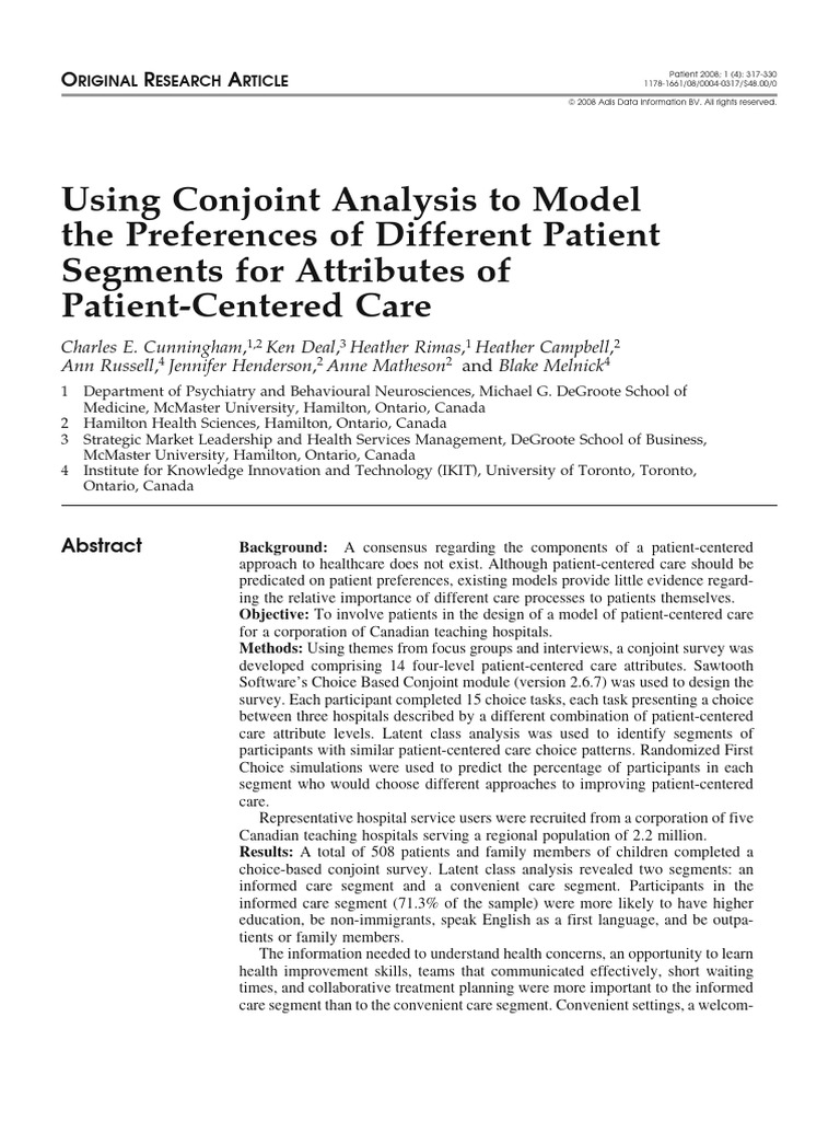 2008 - Using Conjoint Analysis To Model The Preferences of Different ...