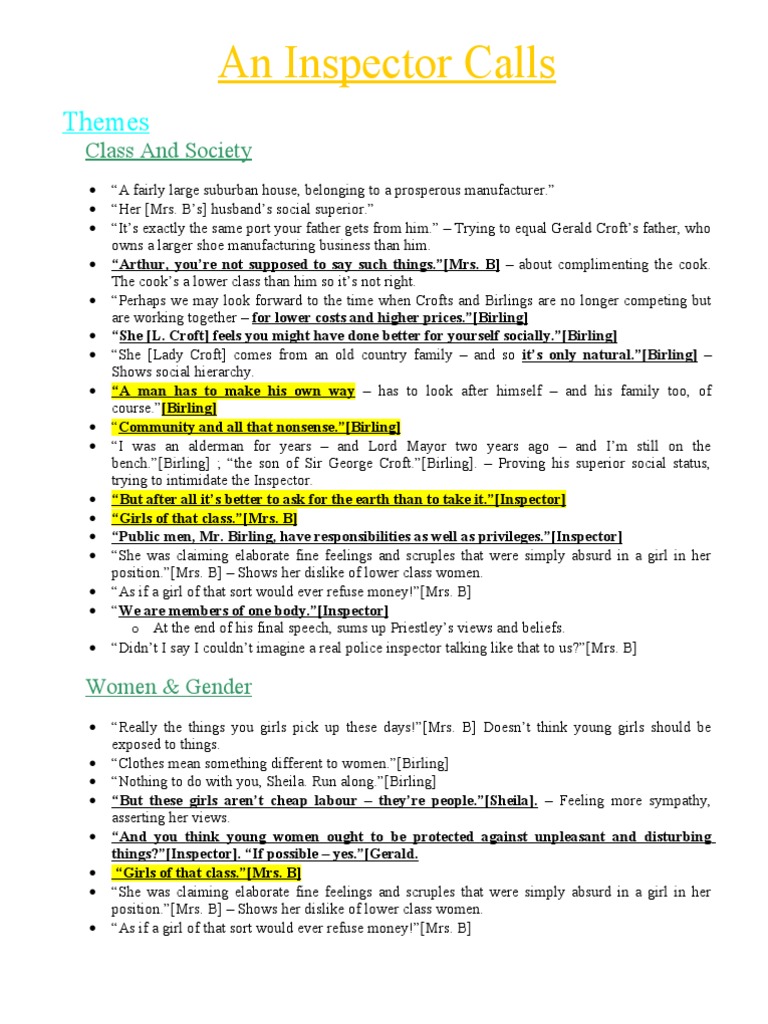 An Inspector Calls-1 | PDF