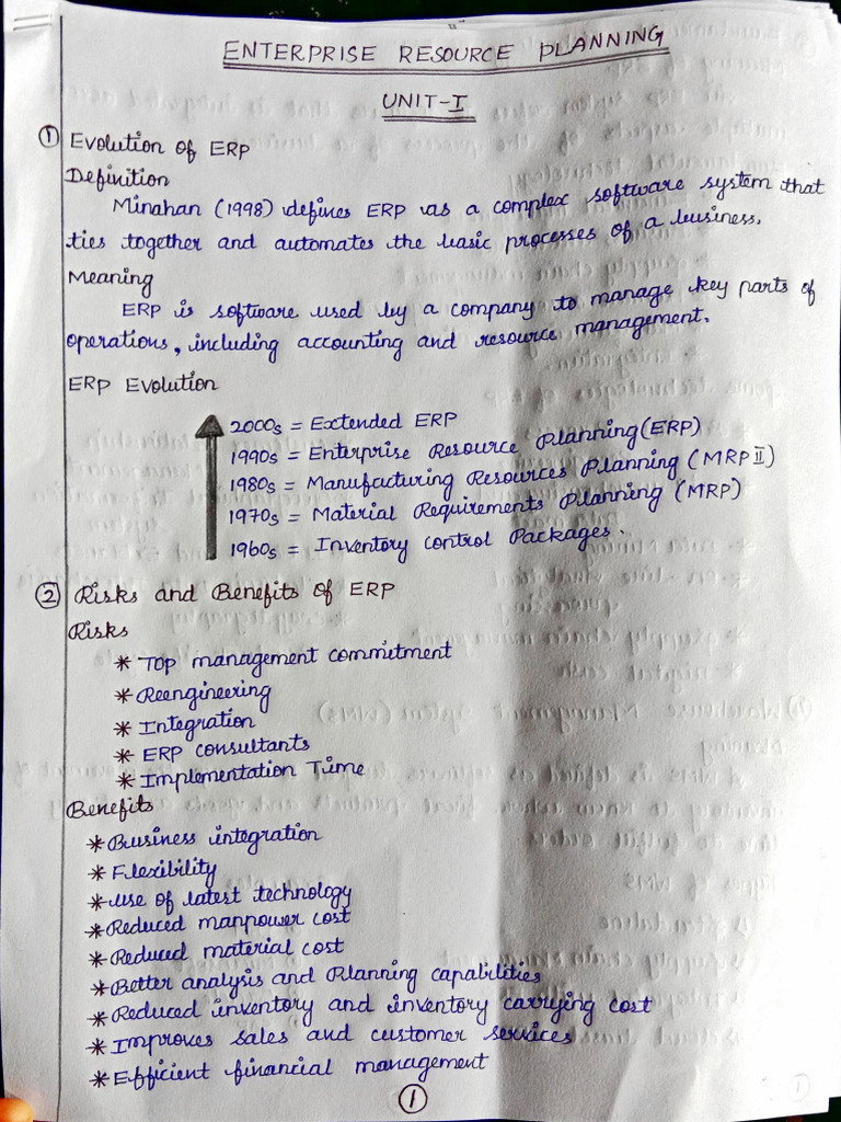 ERP Written Notes | PDF