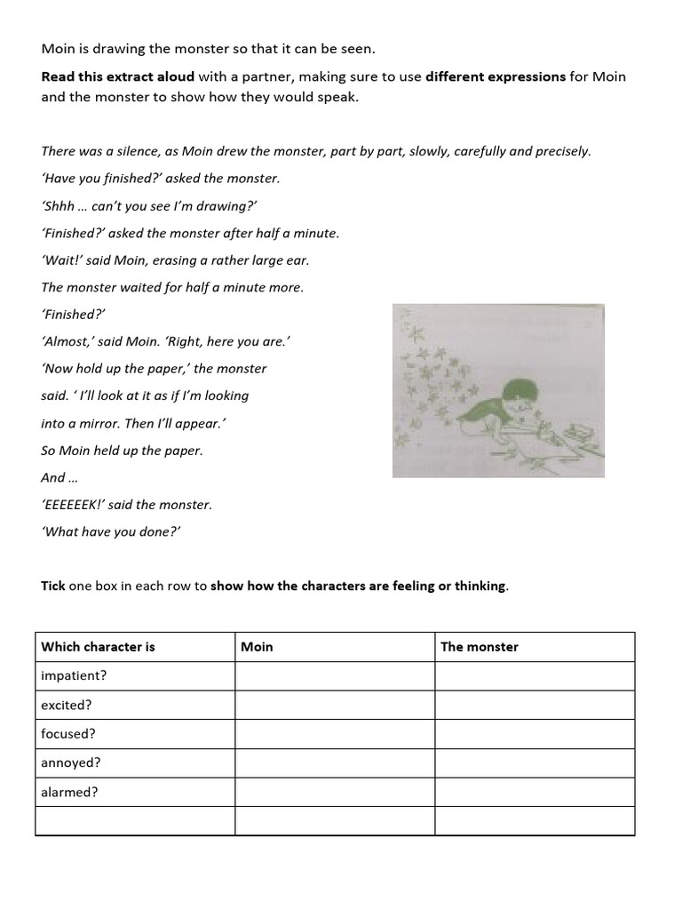 Moin and The Monster - Punctuation and Speech Marks | PDF | Linguistics ...