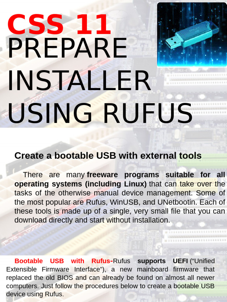 Prepare Installer Using Rufus | PDF