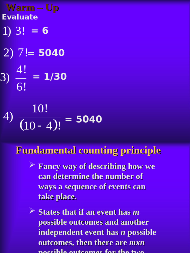 12.1 The Fundamental Counting Principle Permutations | PDF | Permutation | Fertilizer