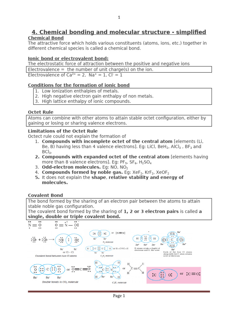 Chemical bonding simplified (2) | PDF | Chemical Polarity | Covalent Bond
