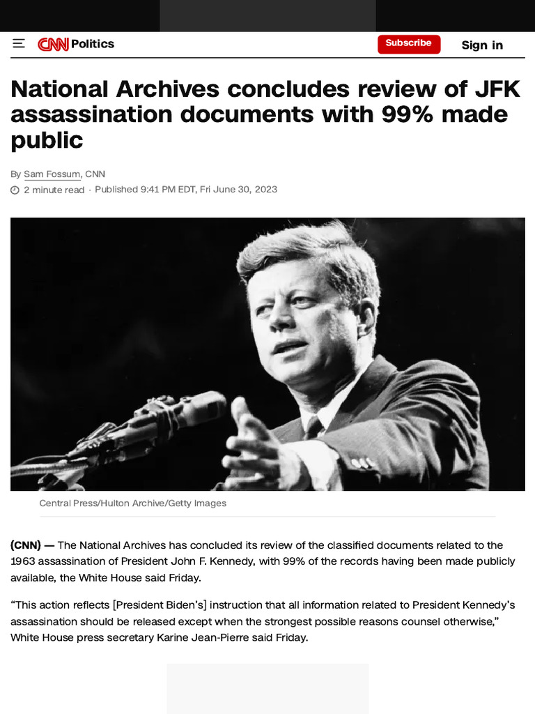 National Archives Concludes Review of JFK Assassin | PDF | Donald Trump ...