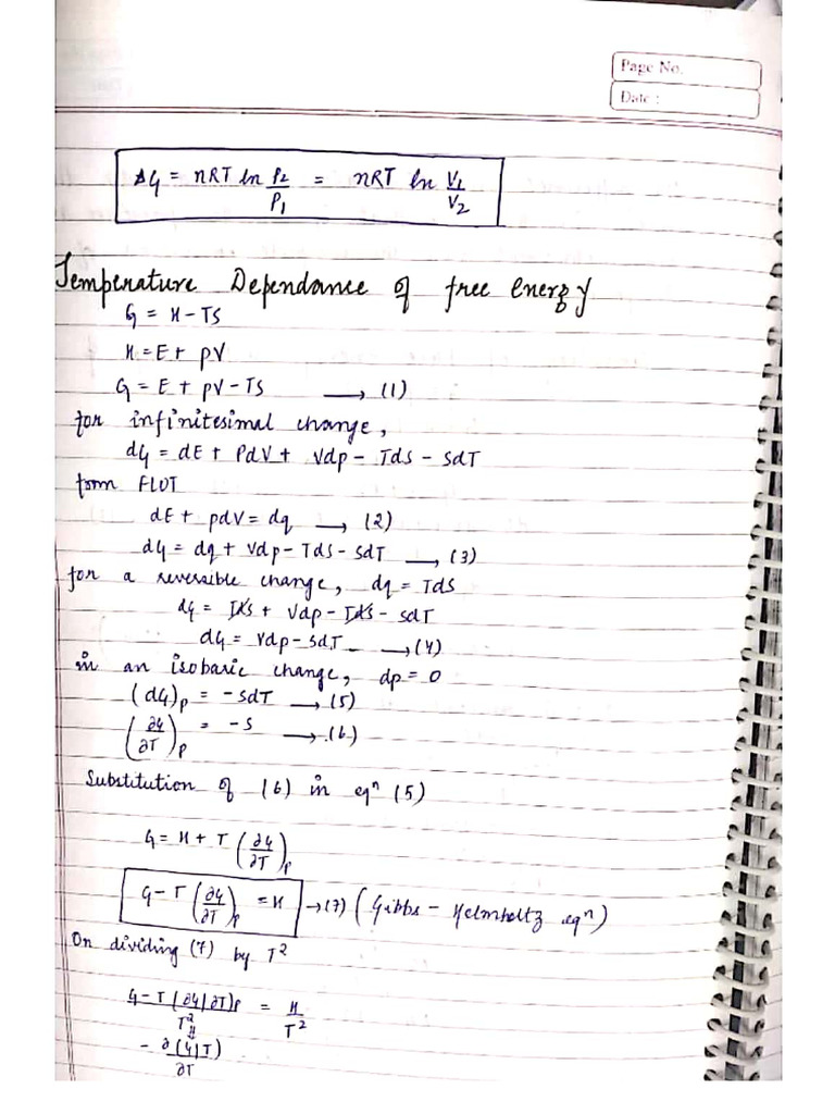 TemperAture Dependance of Free Energy | PDF