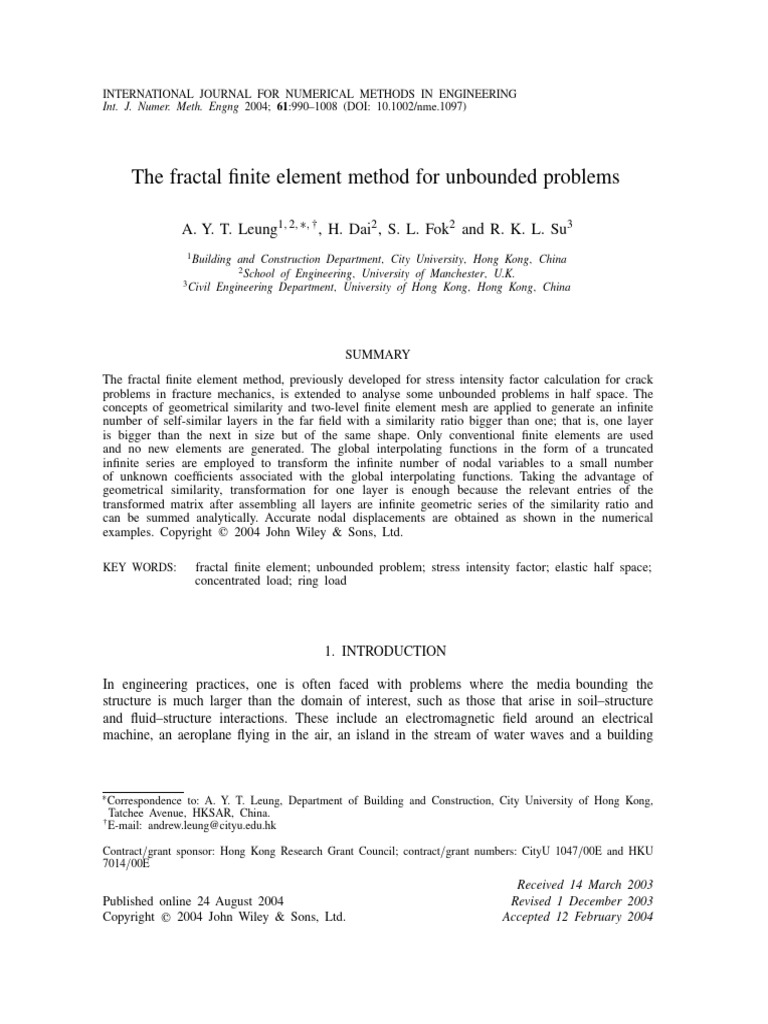 The Fractal Finite Element Method For Bounded Problems | PDF | Finite Element Method | Matrix ...