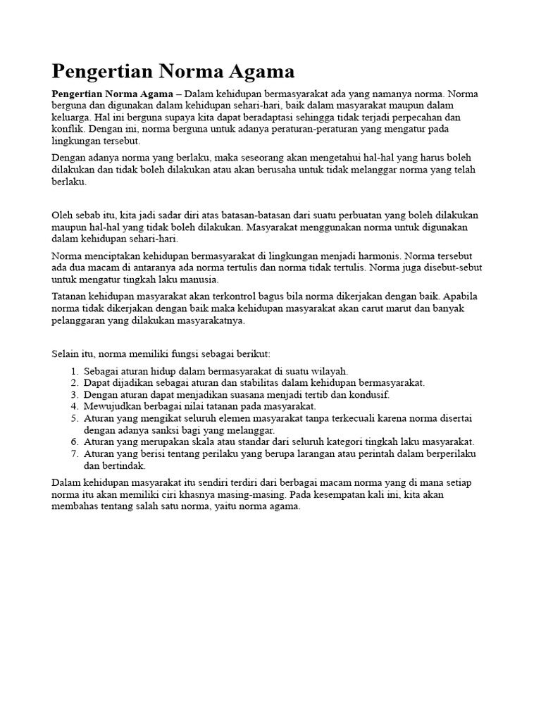 Pengertian Norma | PDF
