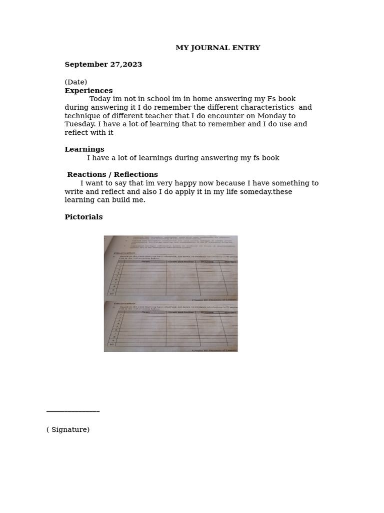 27 MY JOURNAL ENTRY | PDF