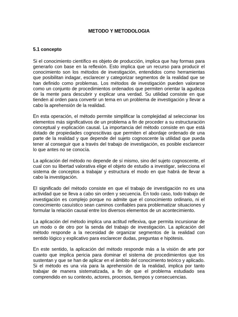 Unidad 5 Metodo y Metodologia | PDF | Método científico | Experimentar