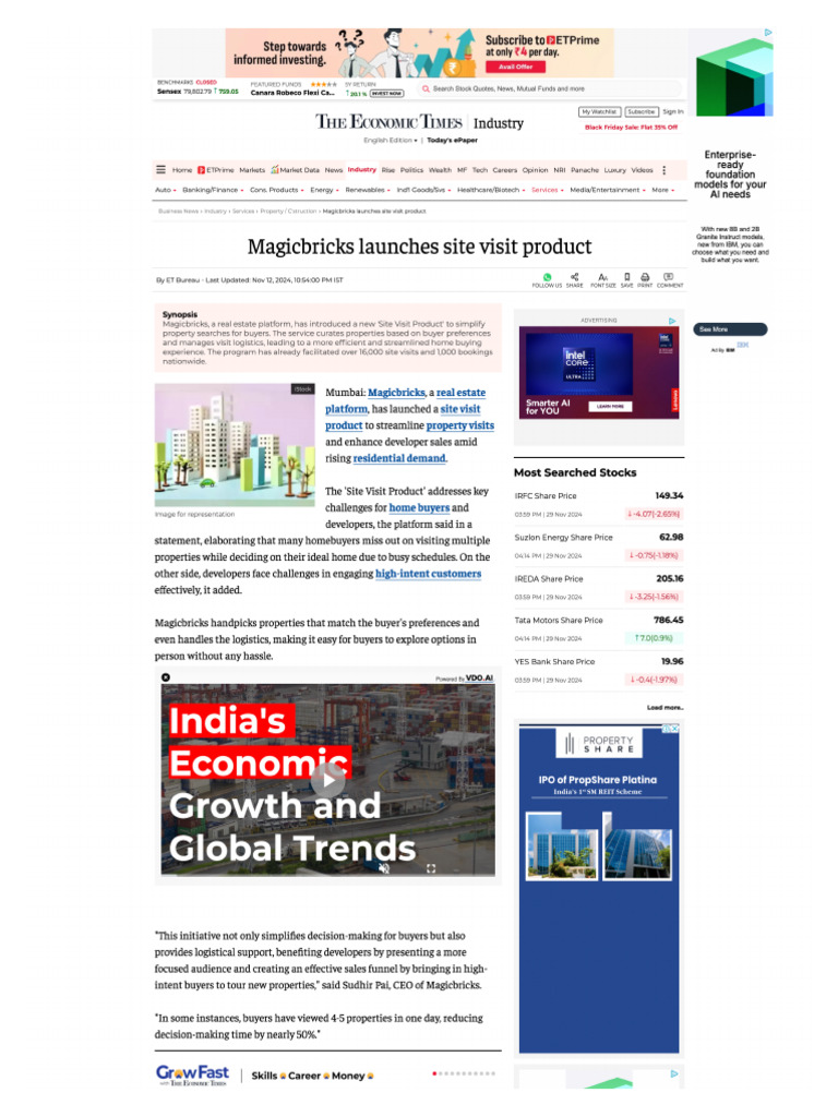 Screencapture Economictimes Indiatimes Industry Services Property Cstruction Magicbricks ...