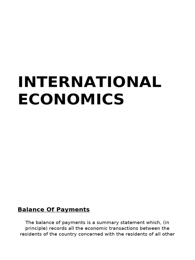 Understanding Balance of Payments | PDF | Balance Of Payments | Debits ...