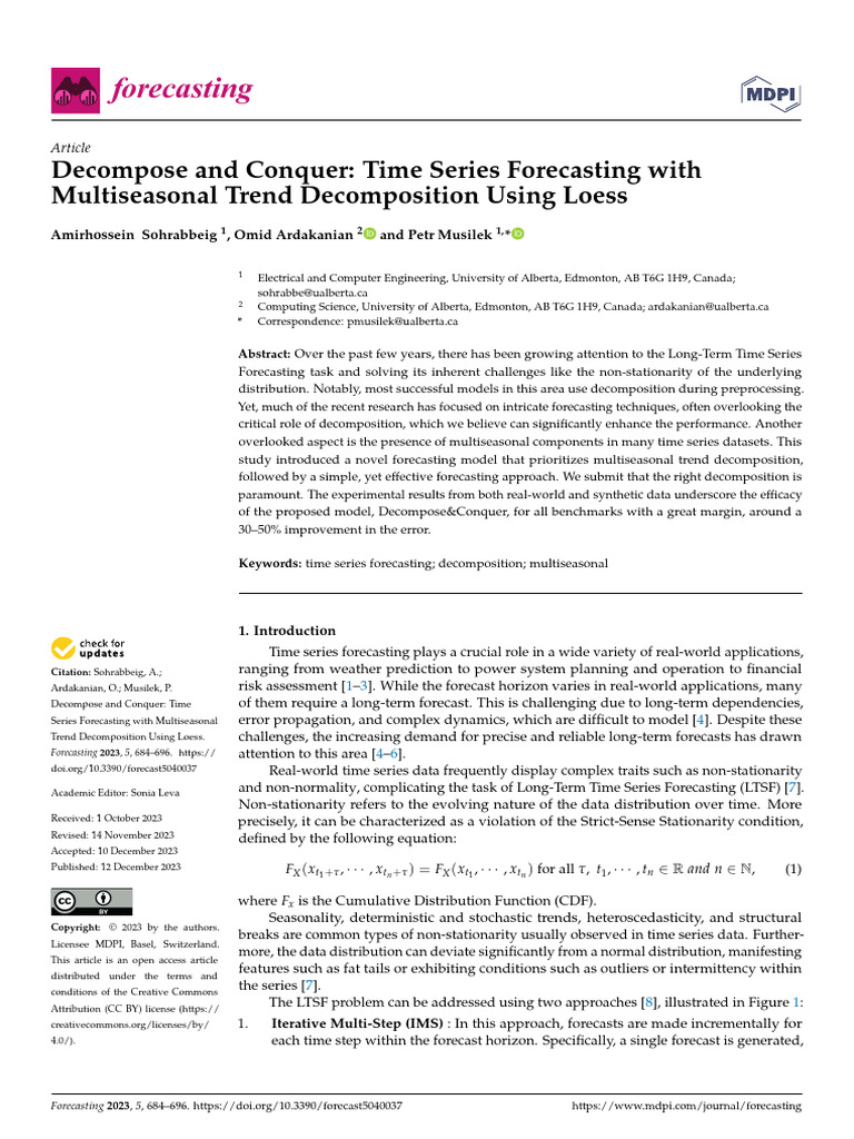 Decompose_and_Conquer_Time_Series_Forecasting_with | PDF | P Value | Time Series