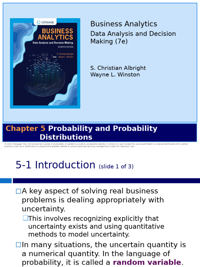 Albright DADM 7e - PPT - Ch05 | PDF | Variance | Normal Distribution