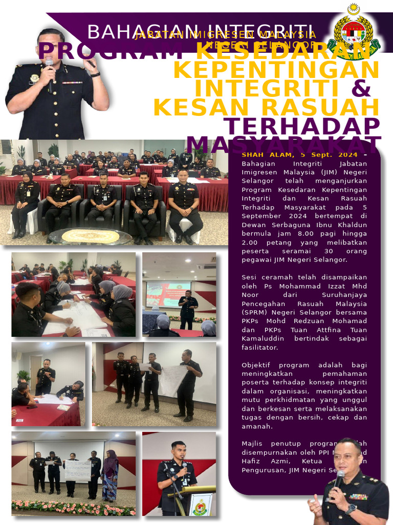 Program Kesedaran Integriti Dan Kesan Rasuah | PDF