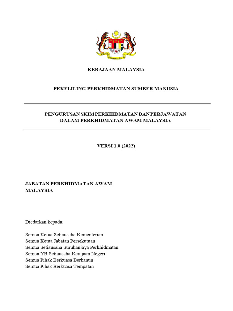 Skim Perkhidmatan Dan Perjawatan | PDF