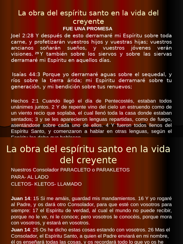 La Obra Del E.S en La Vida Del Creyente | PDF | Cristo (título) | espíritu Santo