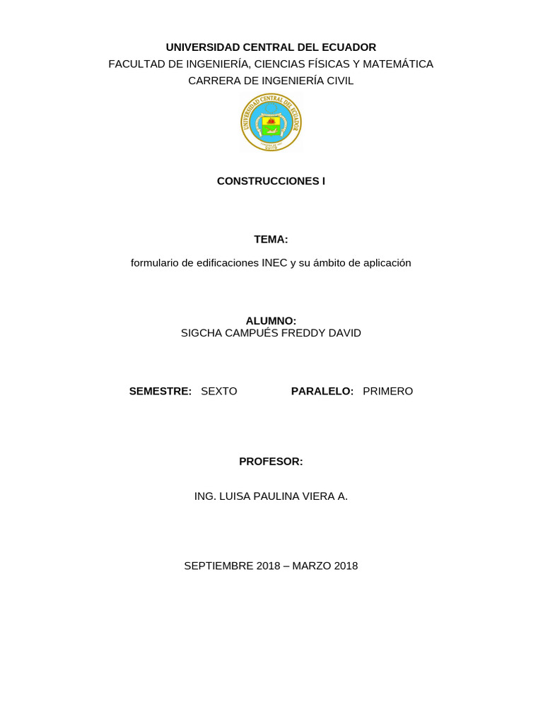Formulario Edificaciones | PDF | edificio | Techo