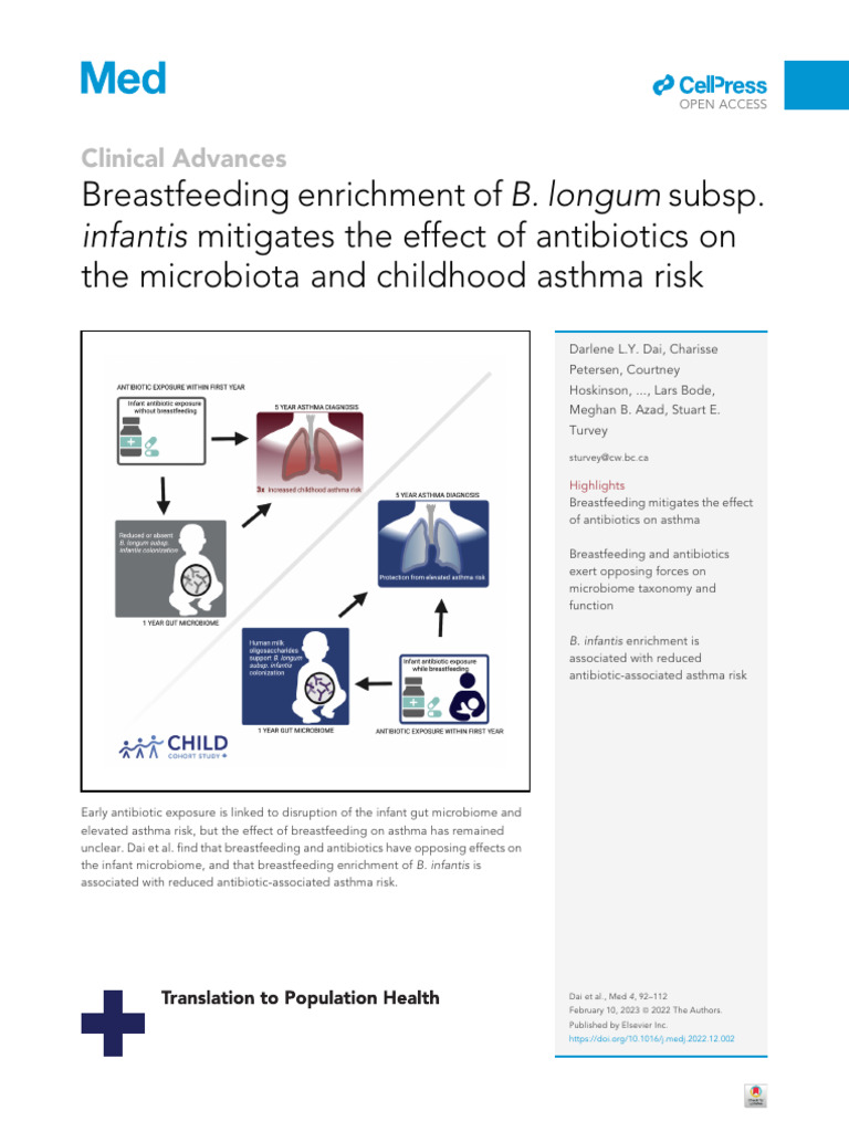 El Enriquecimiento de La Lactancia Materna de B Longum Subsp Infantis | PDF | Breast Milk | Asthma