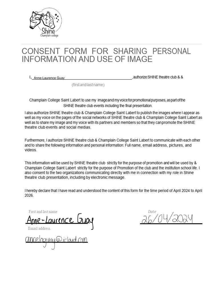 Shine Concent Form | PDF