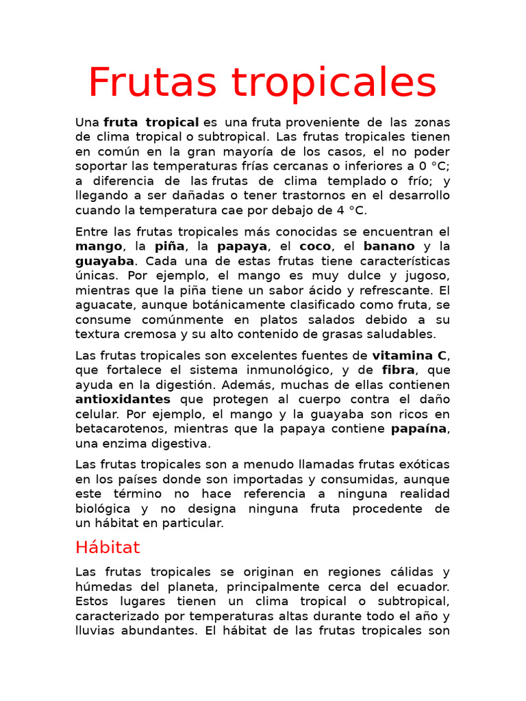 Frutas Tropicales | PDF | Fruta tropical | Fruta