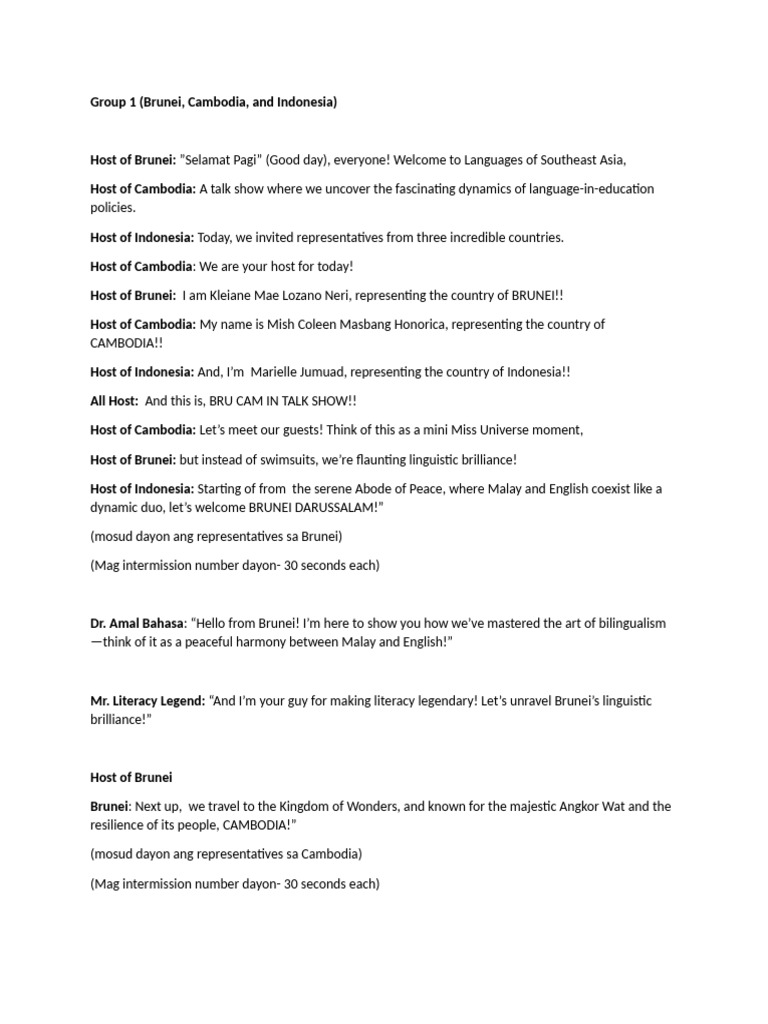 Script For Talk Show | PDF | Indonesian Language | Multilingualism