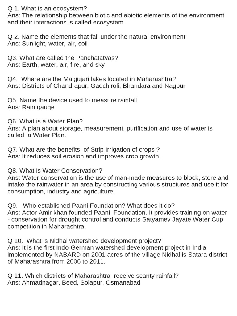 STD 10 Water Security Question Bank | PDF | Water | Water Scarcity