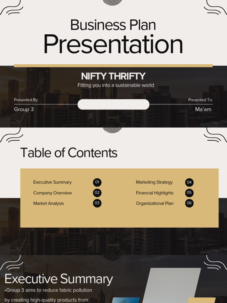 Blue and White Minimalist Modern Business Plan Presentation | PDF | Marketing | Sustainability