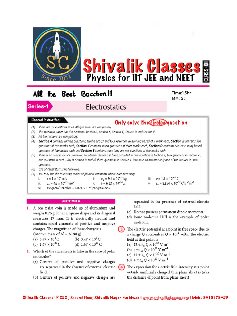 Electrostatics Byaryannn01 | PDF | Chemical Polarity | Capacitor
