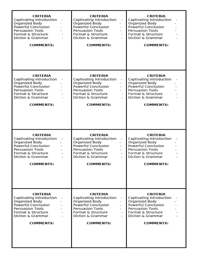 PT3 - Persuasive Essay Criteria | PDF