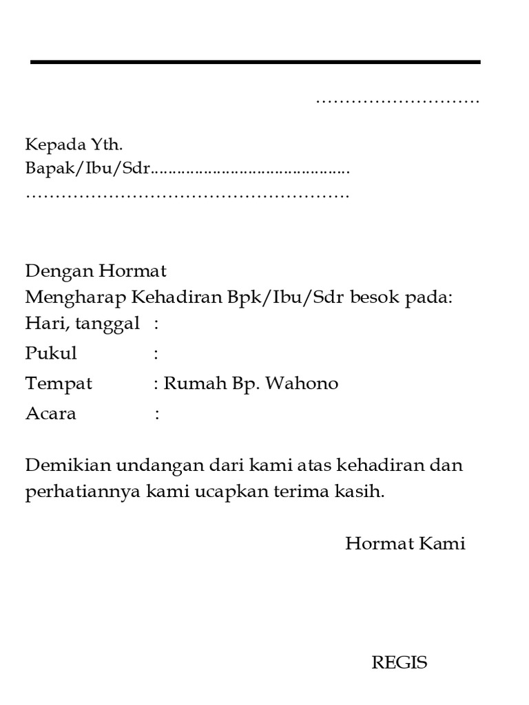 UNDANGAN Regis | PDF