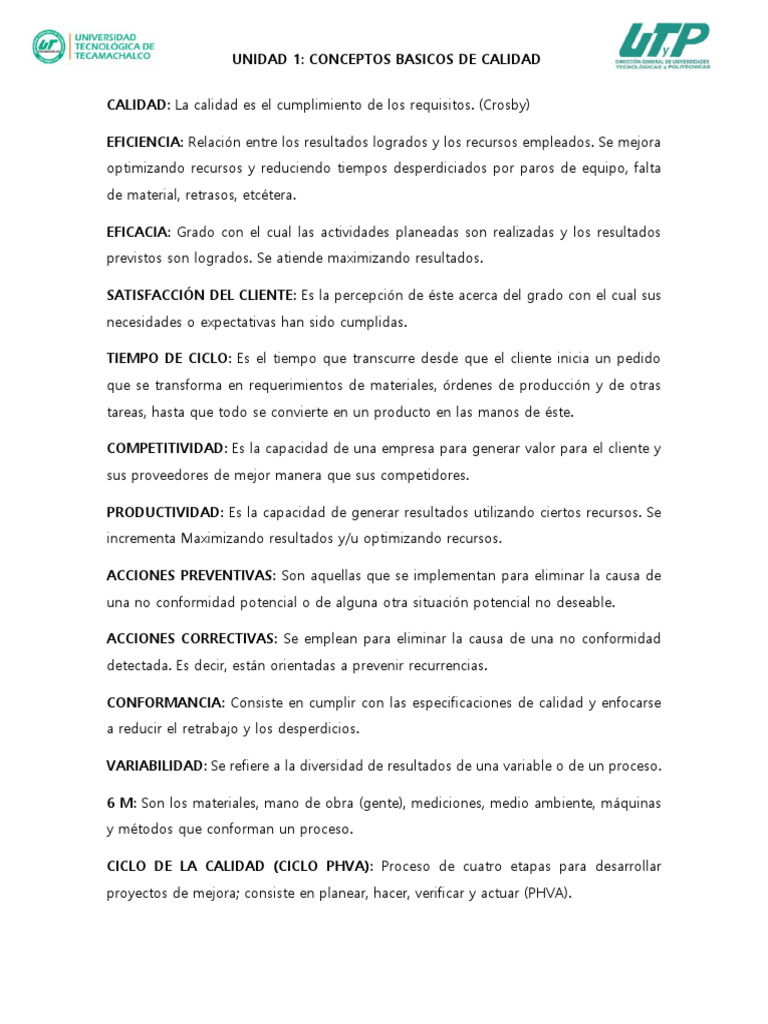 Conceptos Basicos de Calidad | PDF