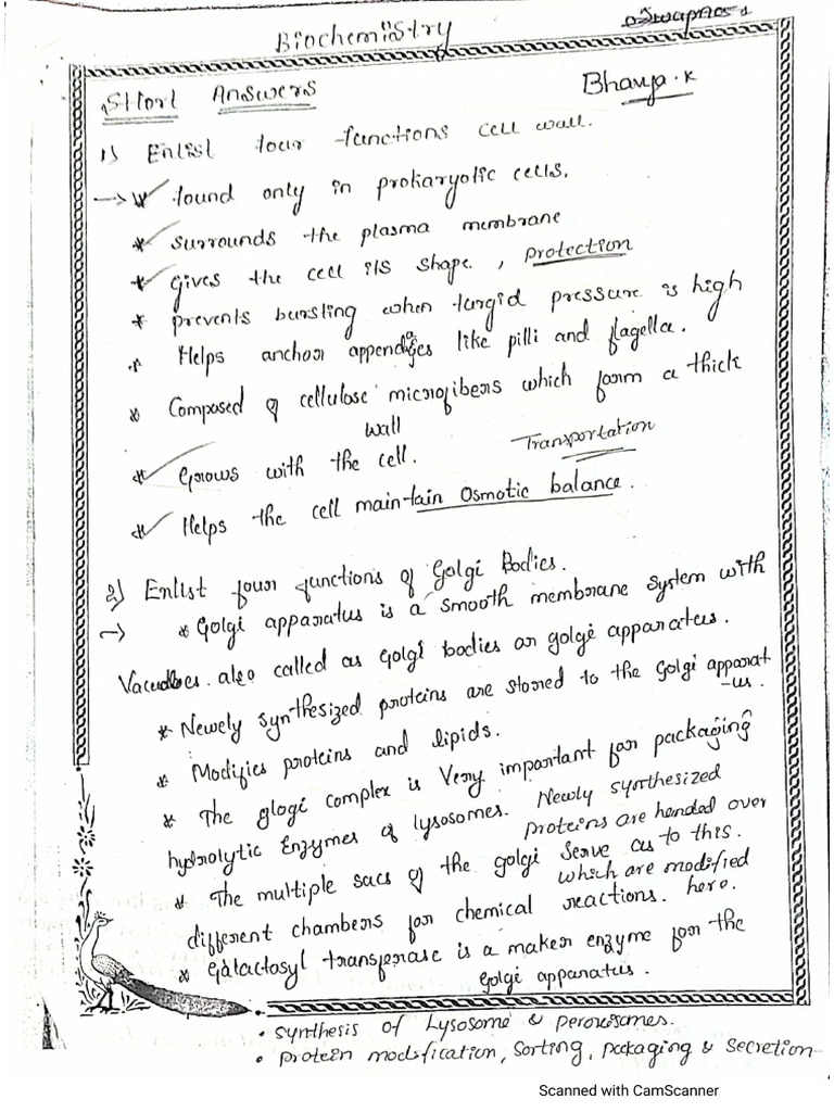 Biochemistry 2 Marks BSC Nursing | PDF