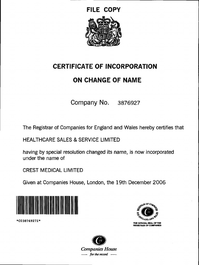 Crest Medical Limited | PDF