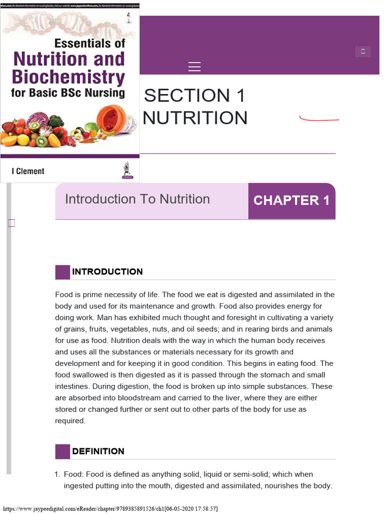 Biochemistry and Nutrition of Nurses | PDF | Digestion | Nutrition