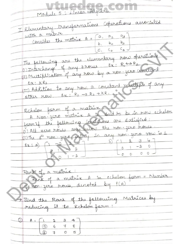 Module 5 - Linear Algebra | PDF
