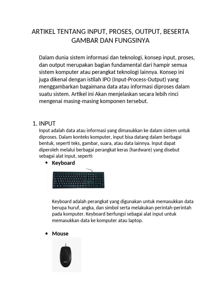 Artikel Tentang Ipo (Input, Proses, Dan Output | PDF