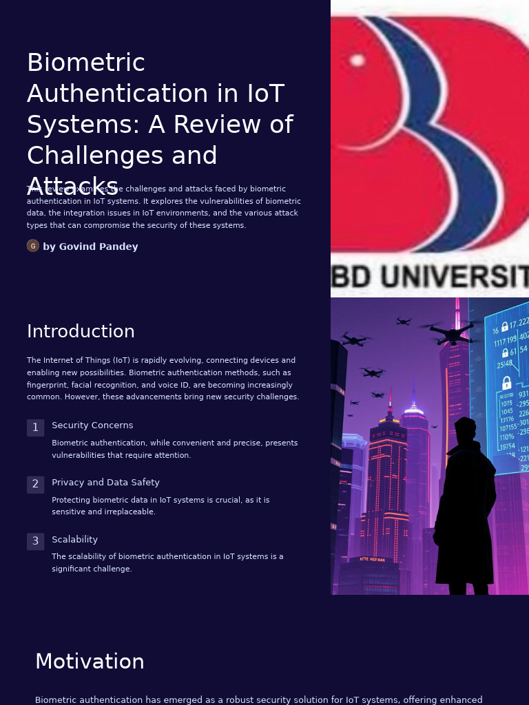 Biometric Authentication in IoT Systems A Review of Challenges and Attacks | PDF | Security ...