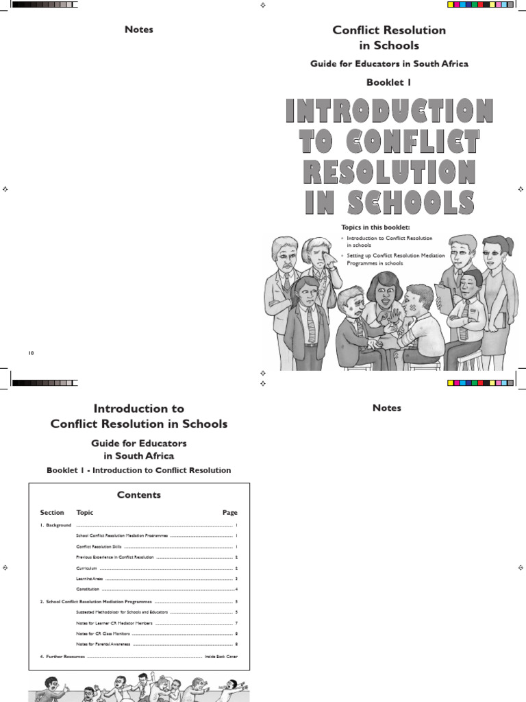 Booklet 1 - Intro To Conflict Resolution in Schools - Compressed | PDF ...