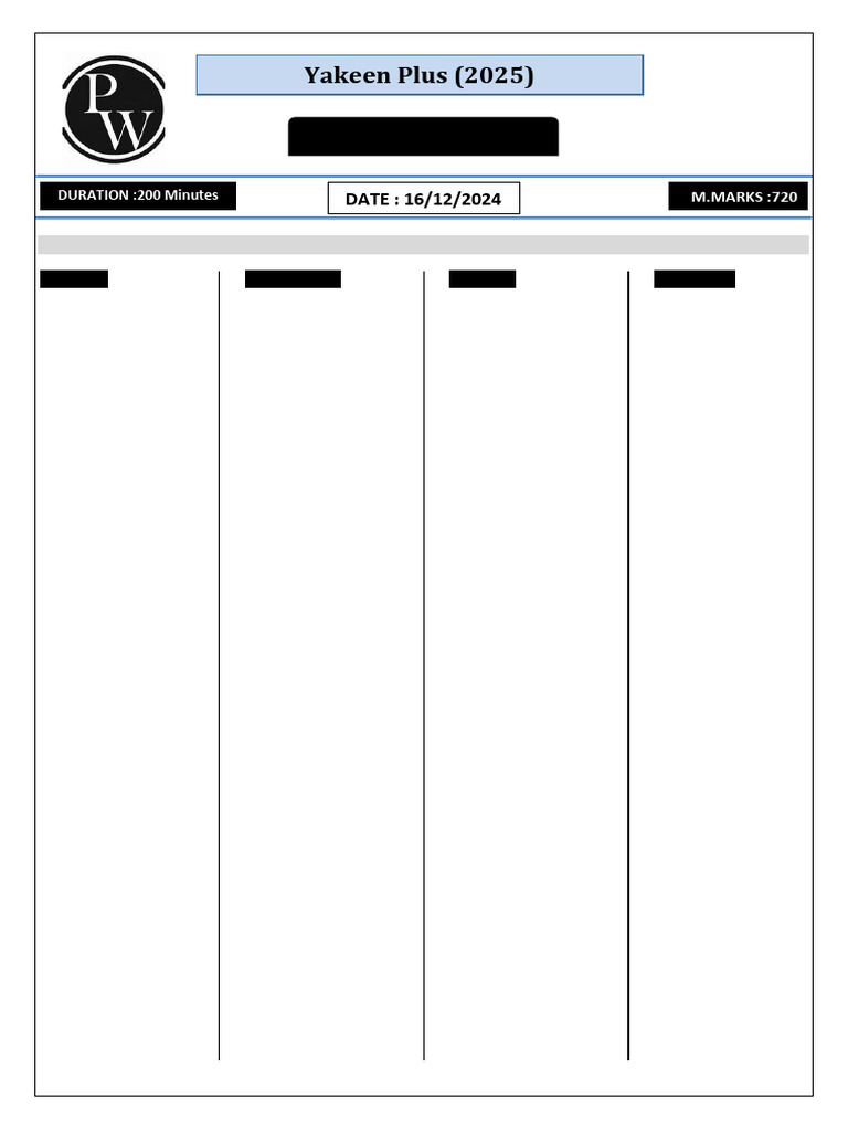 Practice Test 15 _ Hints & Solutions __ Yakeen Plus 2025_removed | PDF ...