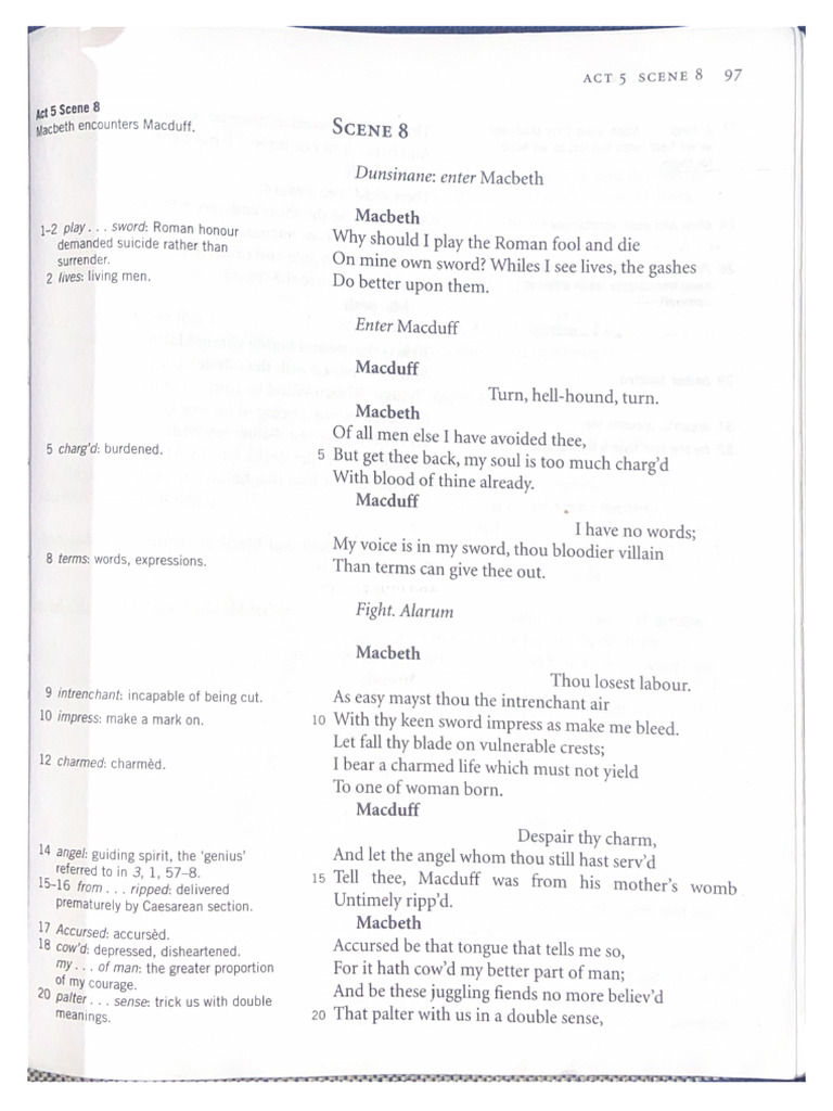 Macbeth Act 5 SC 8&9 | PDF