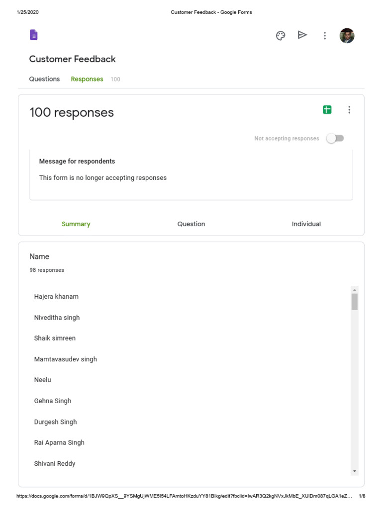 Customer Feedback - Google Forms | PDF | Marketing | Business