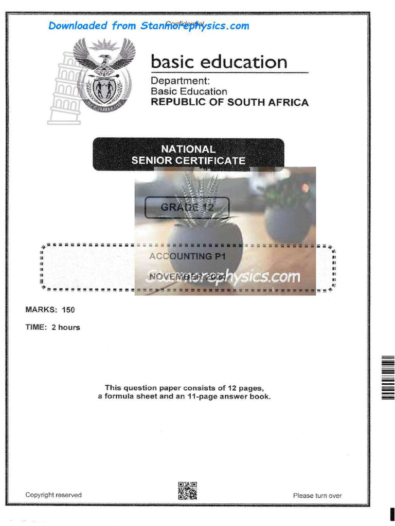 NSC Accounting Grade 12 November 2024 P1 and Memo | PDF