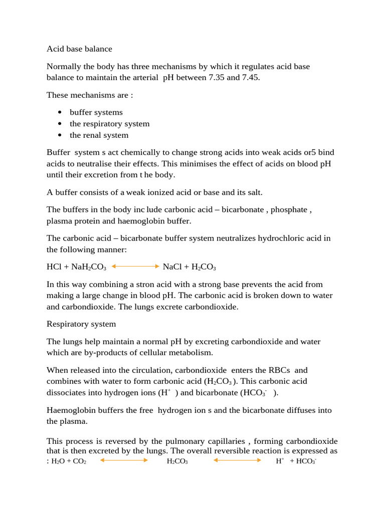 Acid Base Balance | PDF