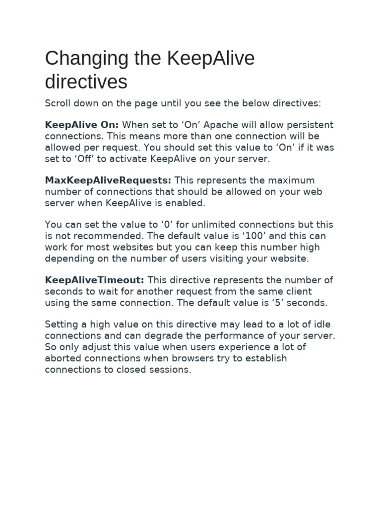 Apache KeepAlive | PDF