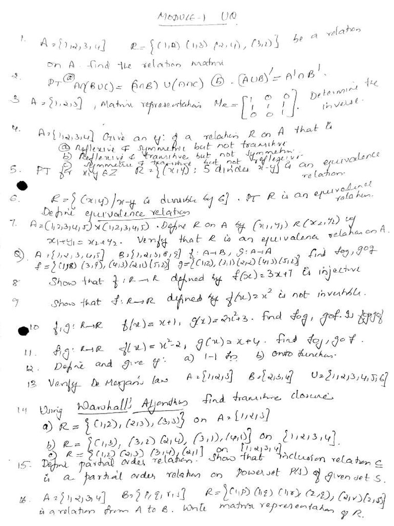 Module 1 University Question | PDF