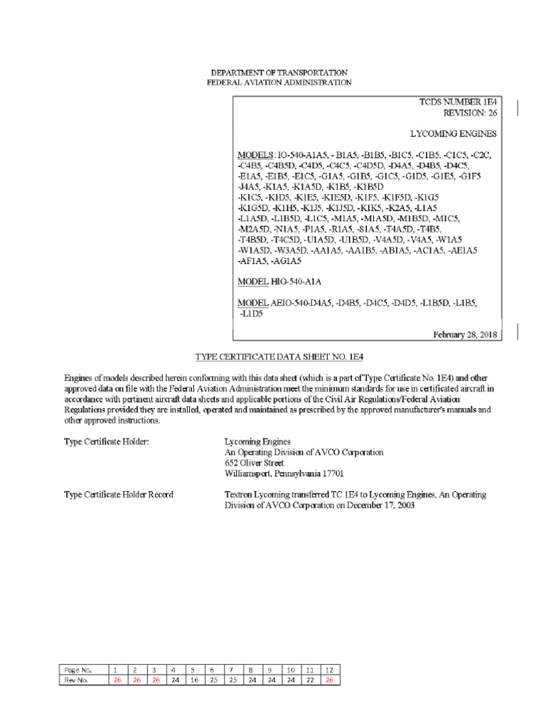 TC Io-540-Ae1a5 | PDF