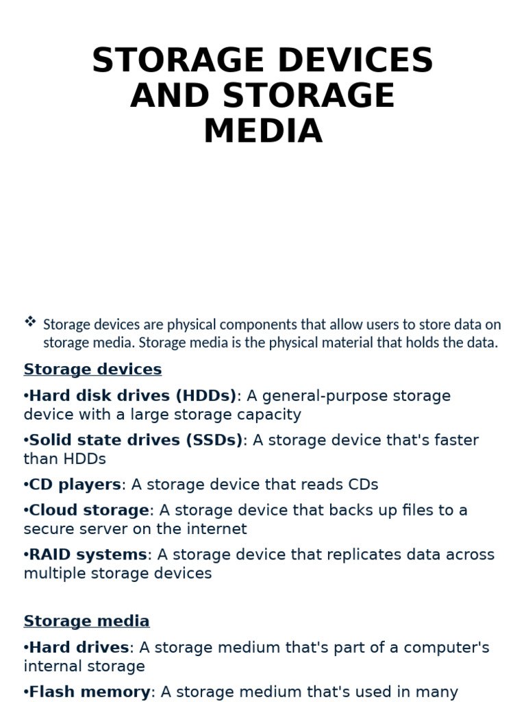 Storage Devices and Storage Media | PDF